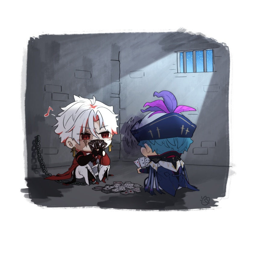 Safebooru - 2boys absurdres blue hair brant (wuthering waves) card ...