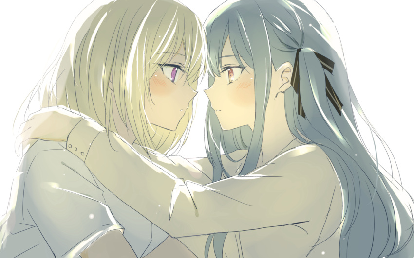 Safebooru - 2girls bang dream! bang dream! it's mygo!!!!! black ribbon blonde hair blue hair ...