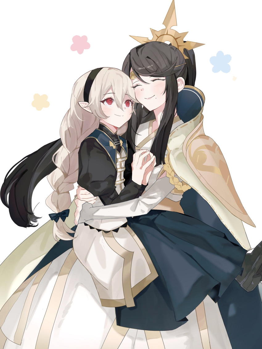 Safebooru - 2girls aged down black hair black hairband blush braid ...