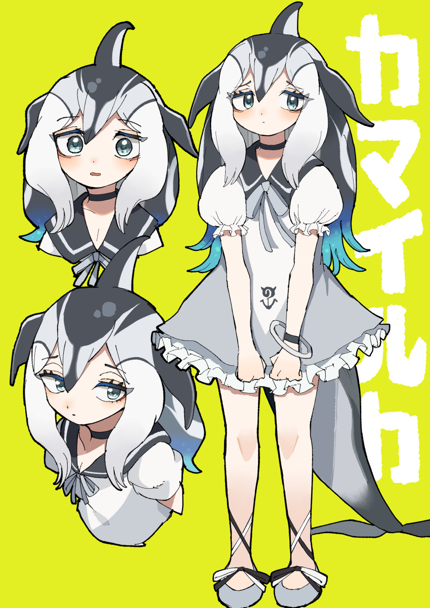 Safebooru - 1girl absurdres black choker black hair blowhole blue eyes ...