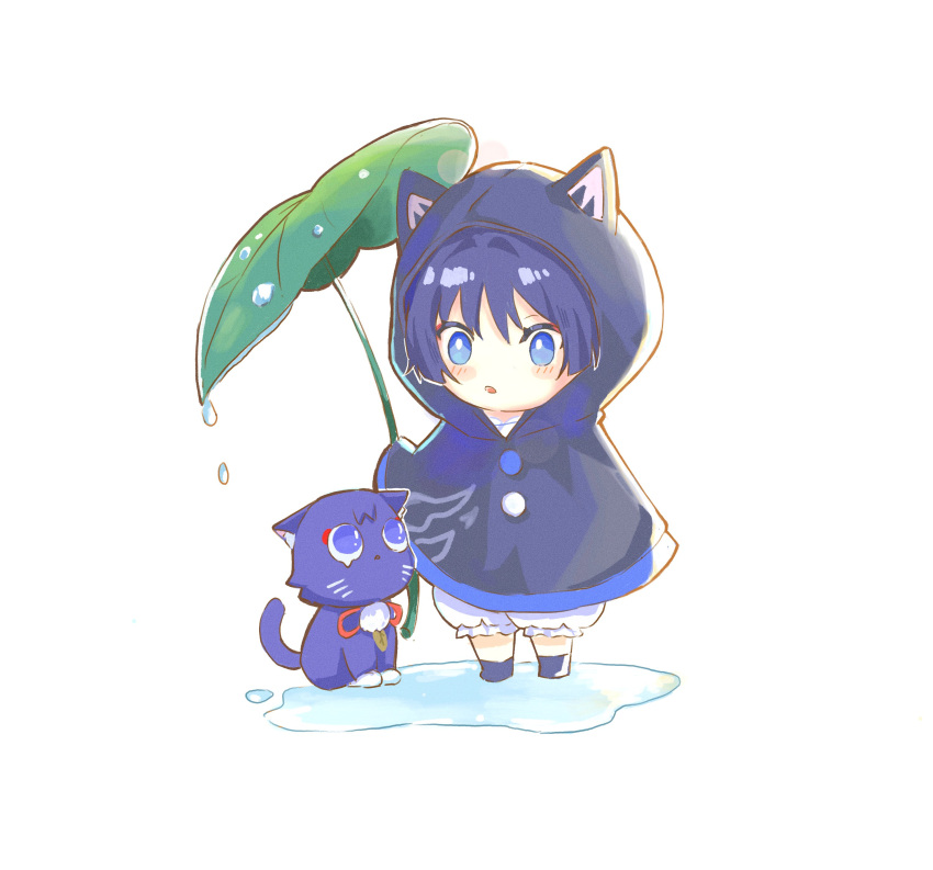 Safebooru - 1boy absurdres alternate costume animal ear hood animalization black cloak black ...