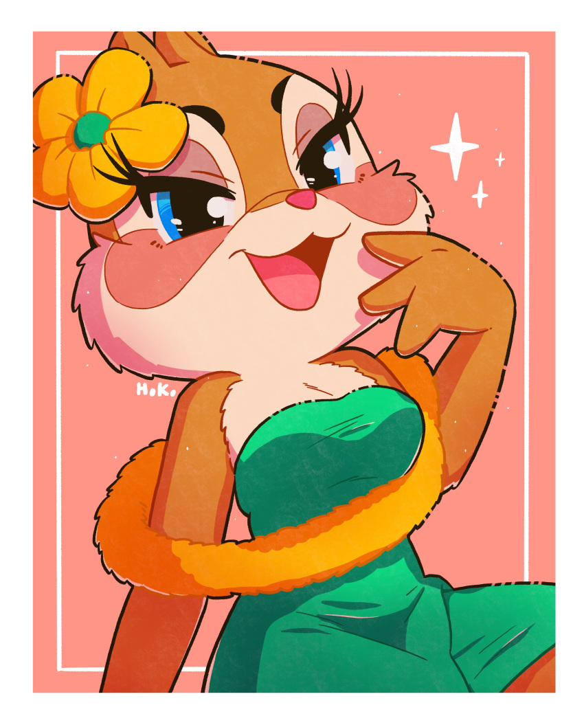 Safebooru - 1girl absurdres blue dress blue eyes breasts chipmunk ears chipmunk girl clarice ...