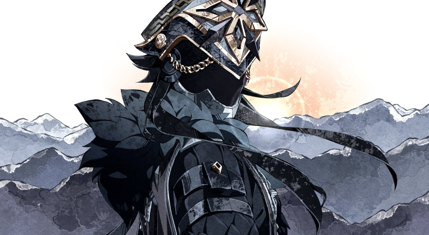 Safebooru - 1boy black coat black hair black helmet capitano (genshin ...