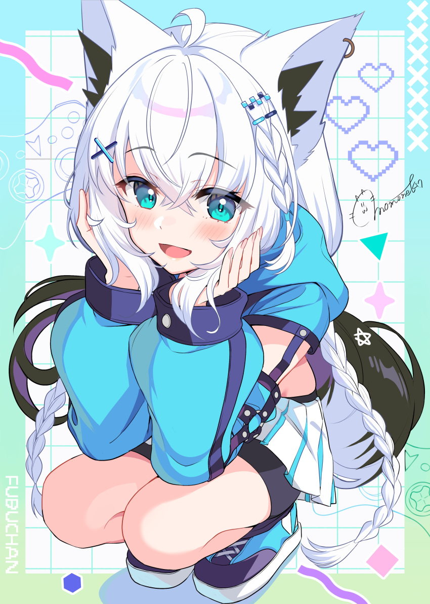 Safebooru - 1girl absurdres alternate costume animal ear fluff animal ears aqua eyes braid fox ...
