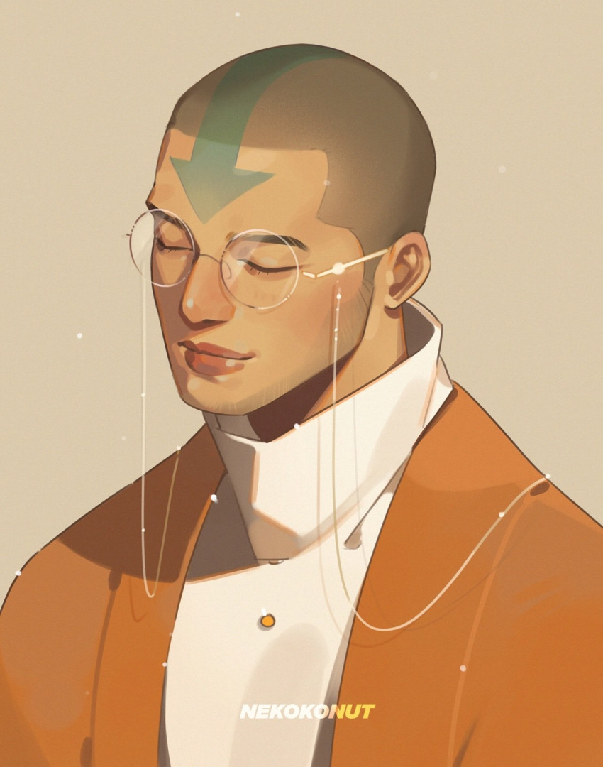 Safebooru - 1boy aang aged up alternate costume arrow tattoo artist name avatar: the last ...