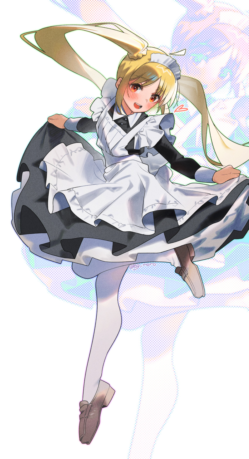 Safebooru - 1girl absurdres ahoge apron black dress blonde hair blush ...