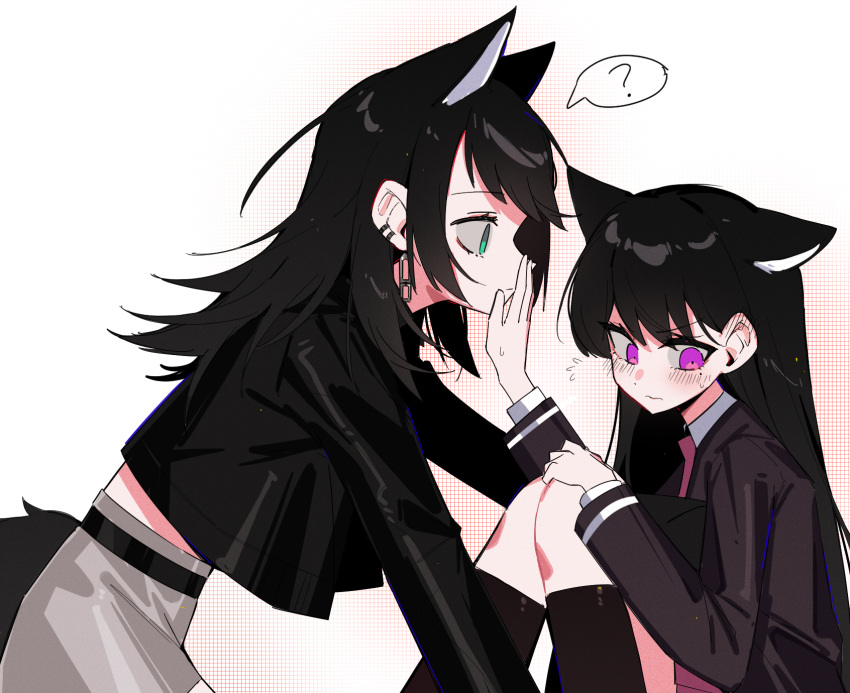 Safebooru - 2girls ? animal ears aqua eyes bang dream! bang dream! it's mygo!!!!! black hair ...