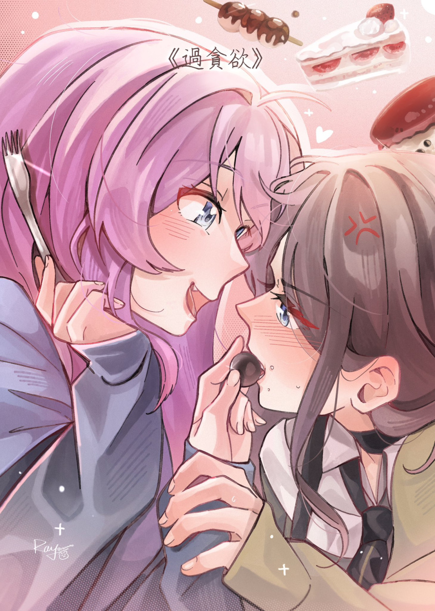 Safebooru - 2girls anger vein bang dream! bang dream! it's mygo!!!!! blue eyes blush brown hair ...