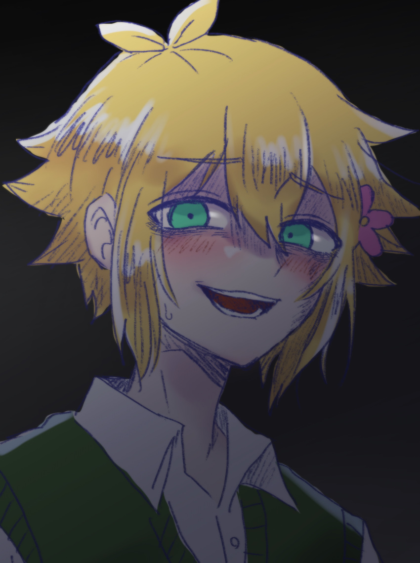 Safebooru - 1boy antenna hair bags under eyes basil (faraway) (omori) basil (omori) blonde hair ...