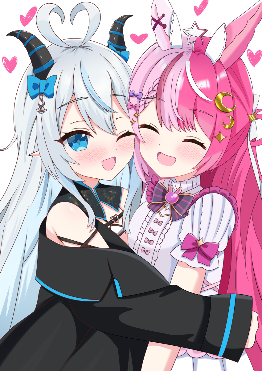 Safebooru - 1girl 2girls :d absurdres ahoge akugaki koa animal ears ...