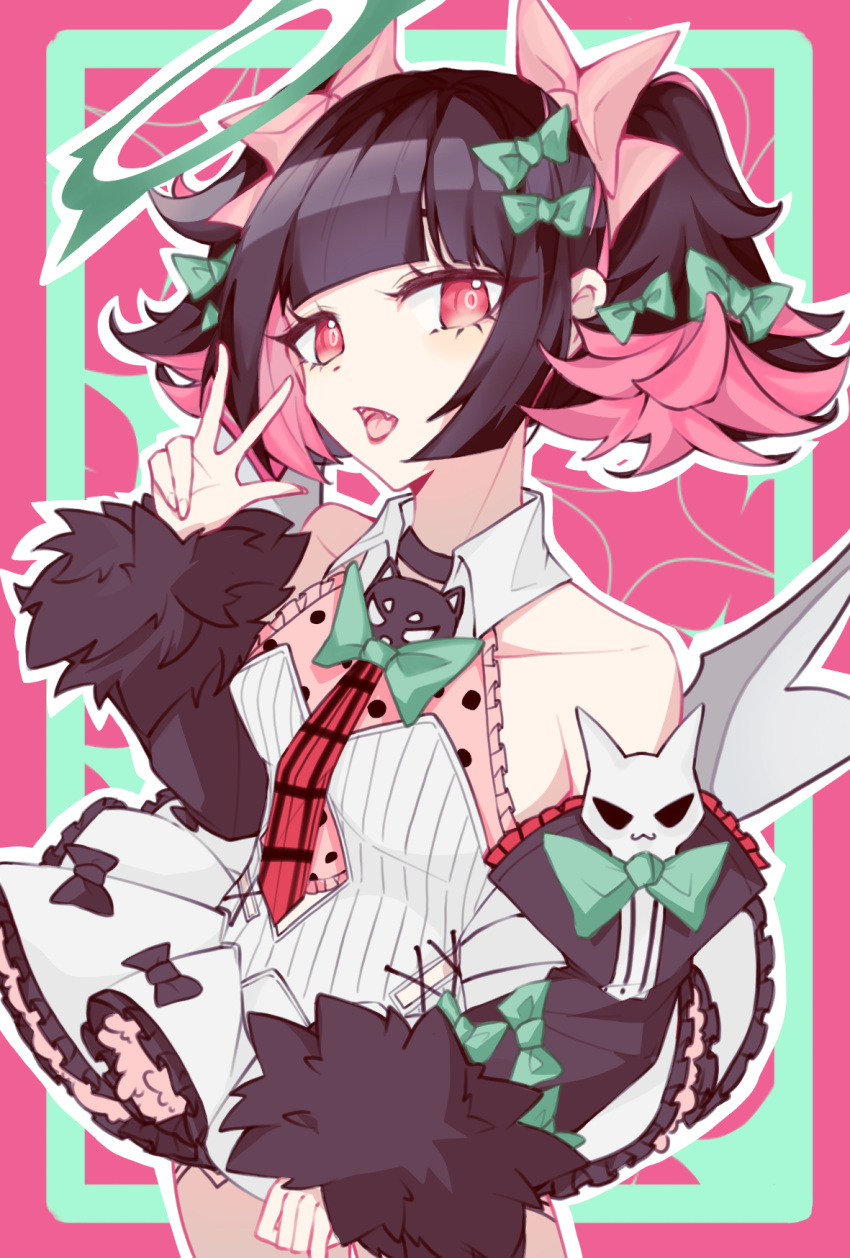 Safebooru 1girl Bare Shoulders Black Hair Blunt Bangs Bow Breasts 1931