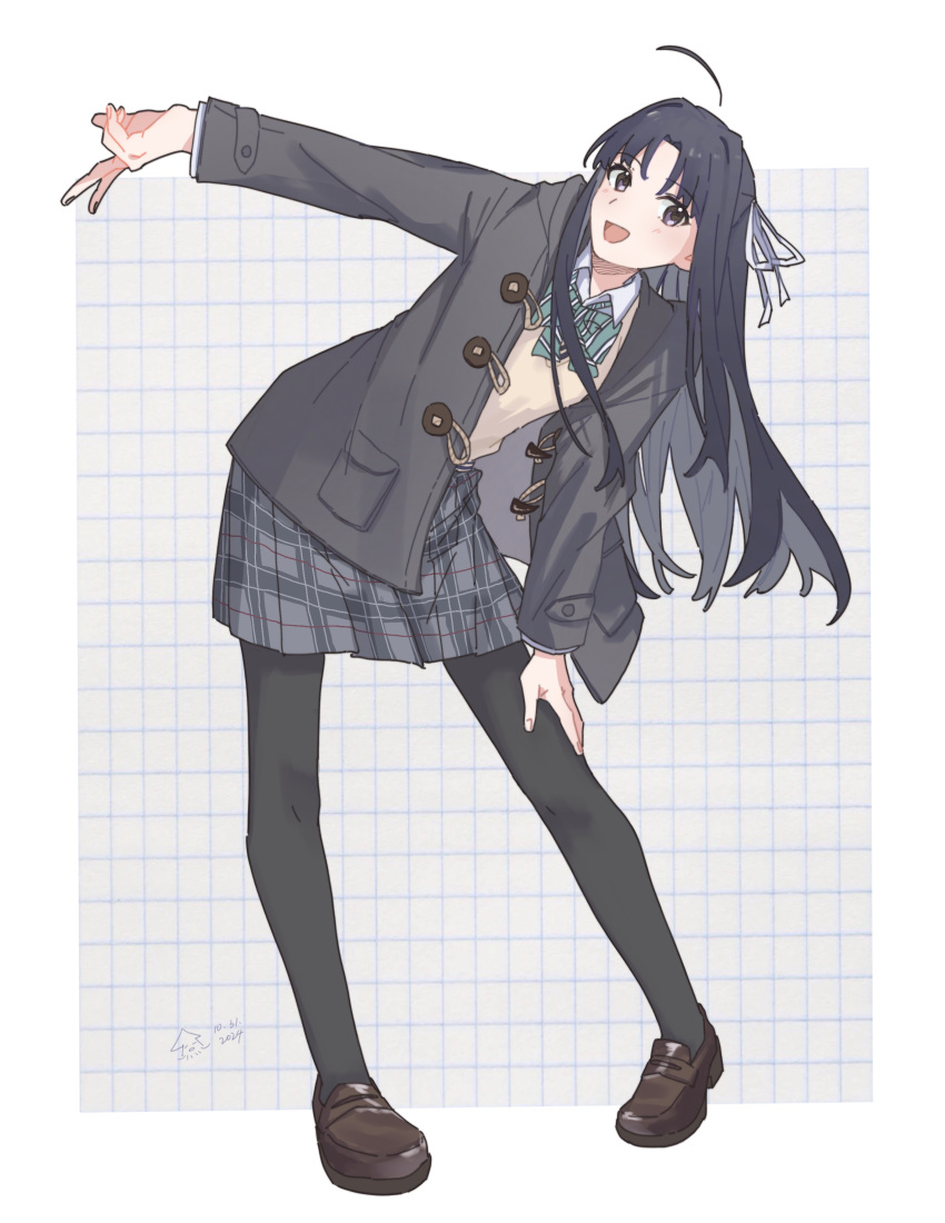 Safebooru - 1girl absurdres awa subaru black hair blazer girls band cry highres jacket loafers ...