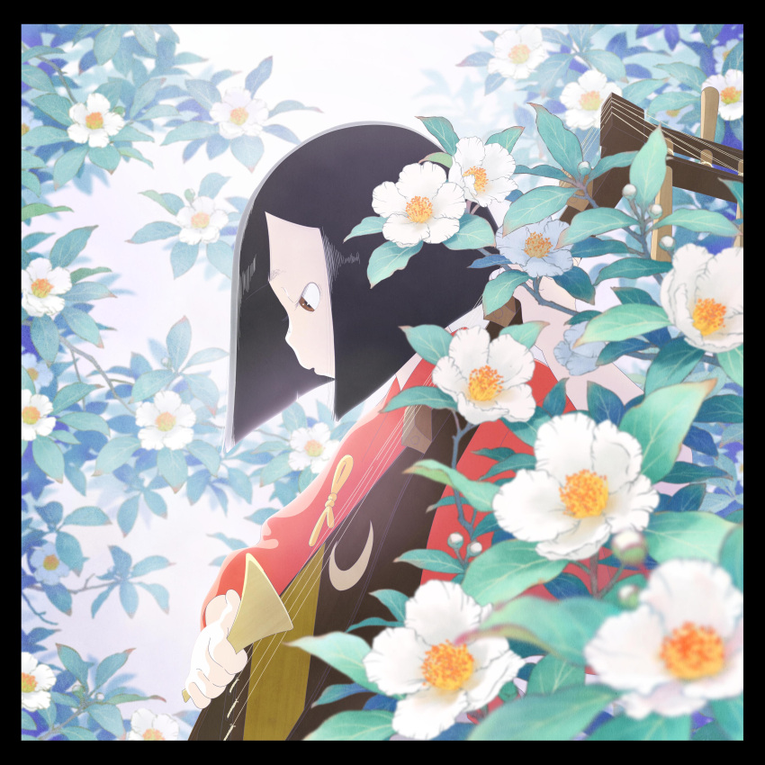 Safebooru - 1girl absurdres bachi biwa (heike monogatari) biwa lute black hair expressionless ...