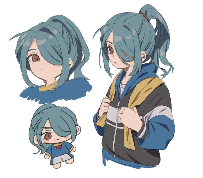 Safebooru - 1boy ahoge bishounen black jacket blue hair blue shirt blush stickers brown eyes ...