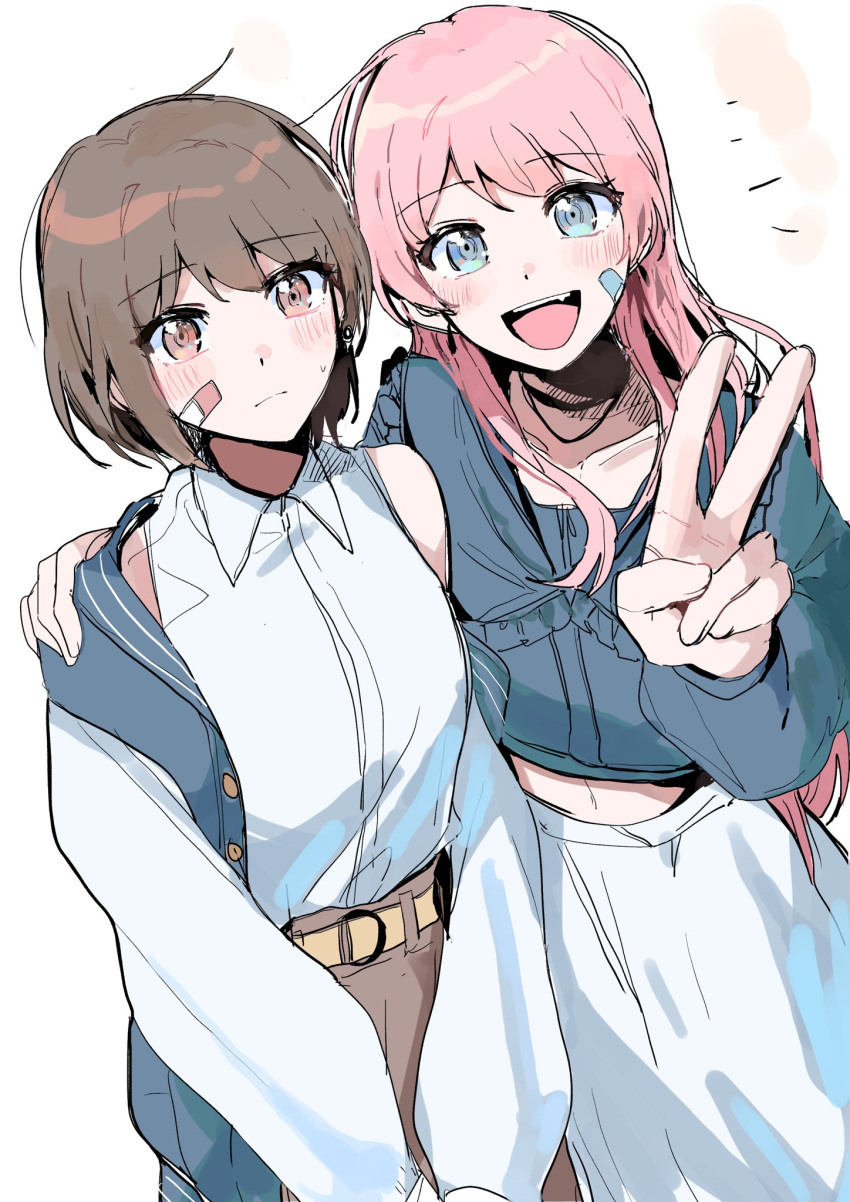 Safebooru - 2girls bandaid bandaid on face bang dream! bang dream! it's mygo!!!!! blue jacket ...