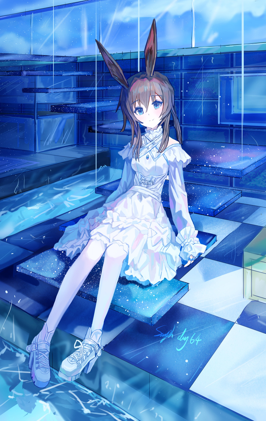 Safebooru - 1girl absurdres alternate costume amiya (arknights) animal ears arknights blue eyes ...