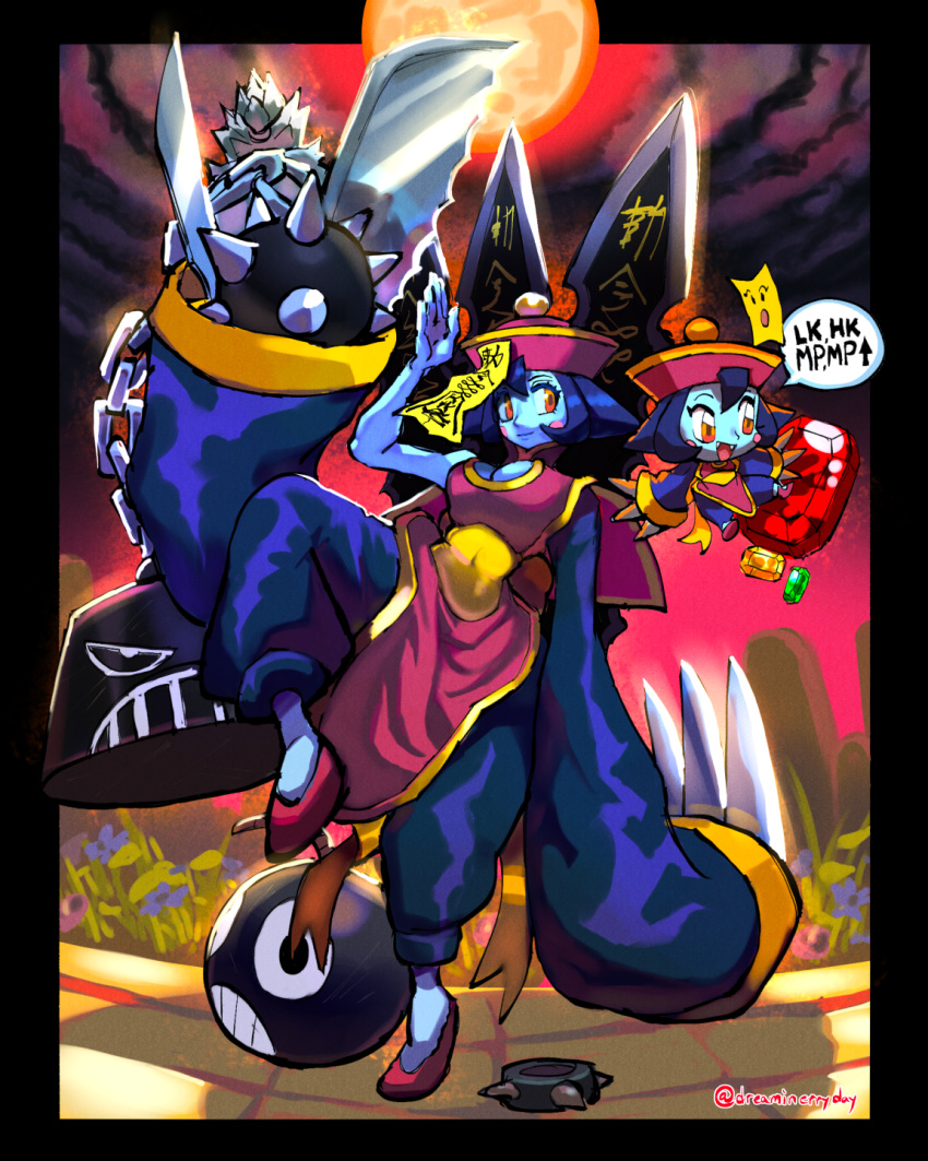 Safebooru - akuma (street fighter) artist name blue skin bracelet chain ...