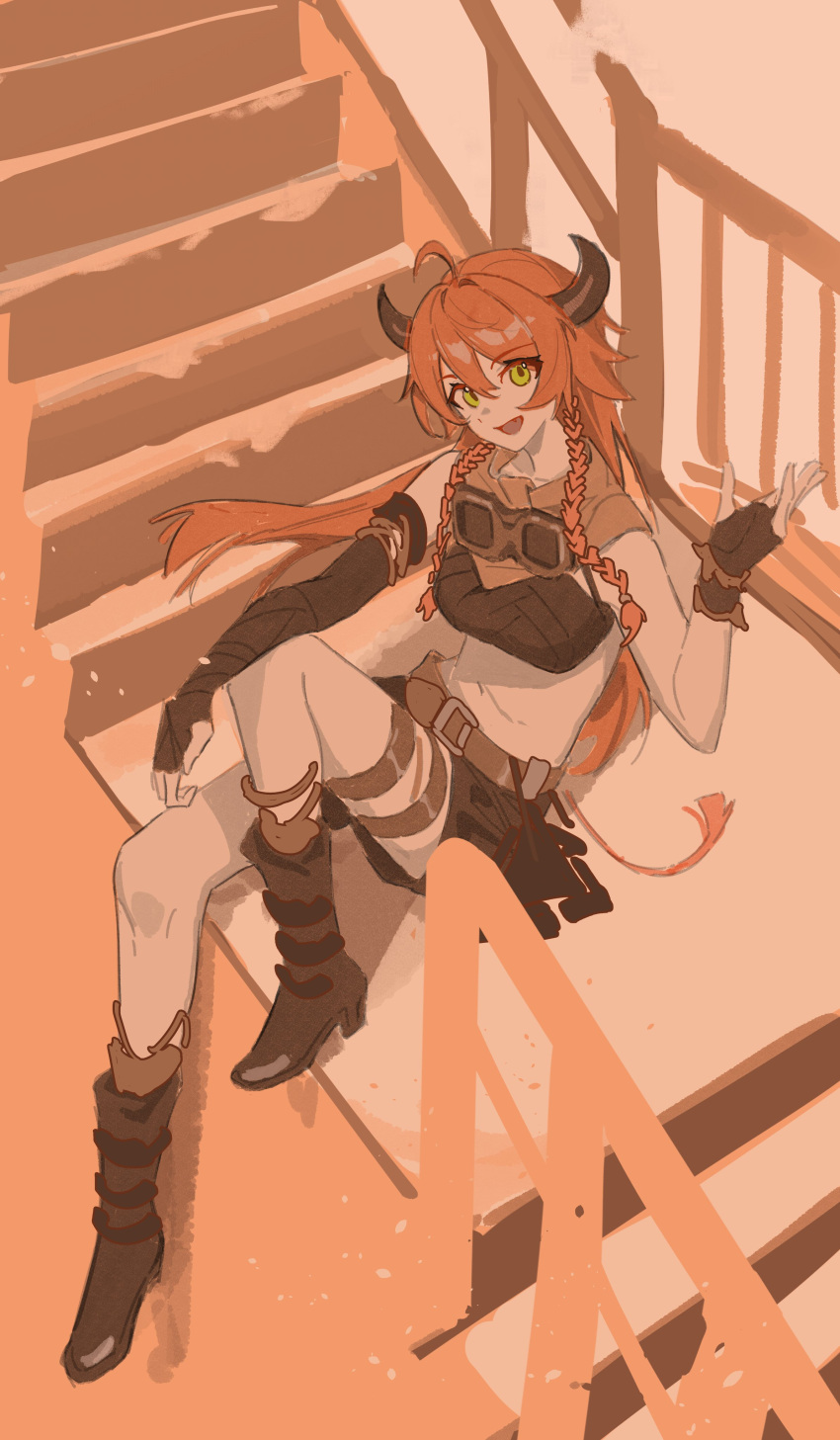 Safebooru - 1girl absurdres arknights bandaged arm bandages bandeau bare shoulders belt black ...