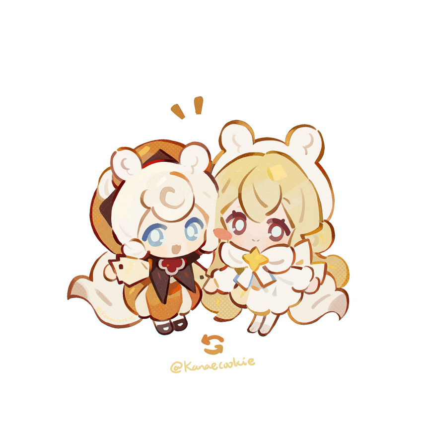 Safebooru - 2girls animal ears animal hat blonde hair blue eyes brooch ...