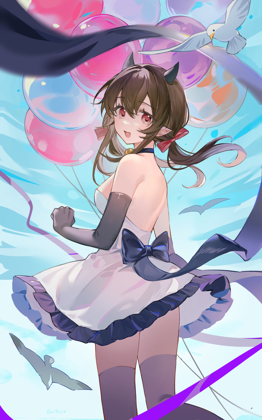 Safebooru - absurdres ariko (aaaaarik) azur lane balloon bird black gloves black ribbon black ...