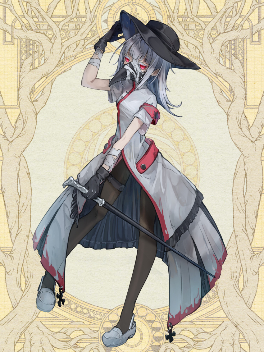 Safebooru - 1girl bandages black hat black pantyhose breasts dairoku ryouhei doctor ...