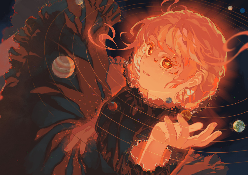 Safebooru - 1girl earth (planet) highres jupiter (planet) looking at viewer mars (planet ...