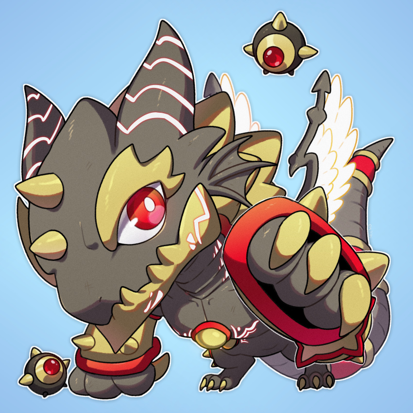 Safebooru - absurdres blue background chibi commentary request deva (dragon village) dragon ...