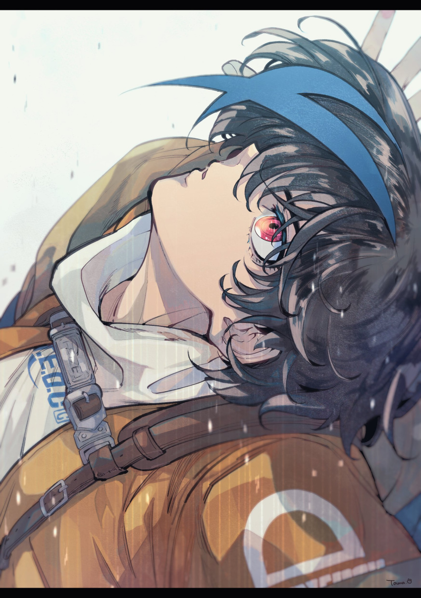 Safebooru - 1 ssmk 1girl absurdres androgynous black hair blue streaks ...