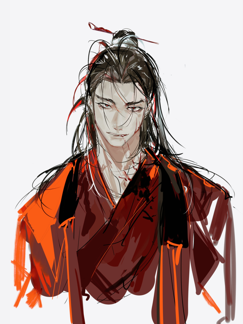 Safebooru - 1boy 41067378 absurdres black eyes black hair blood blood on clothes blood on face ...