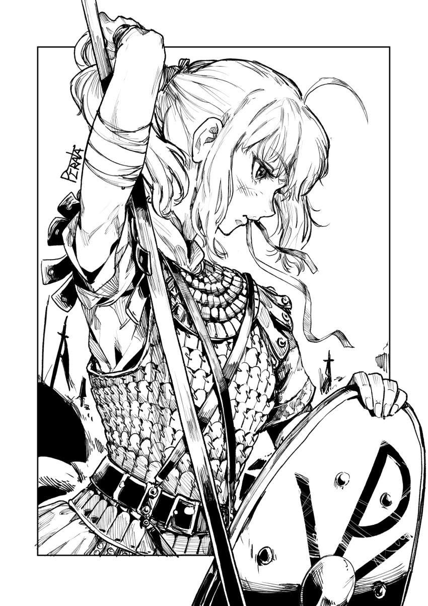 Safebooru - 1girl ahoge armor artoria pendragon (fate) bandages belt ...