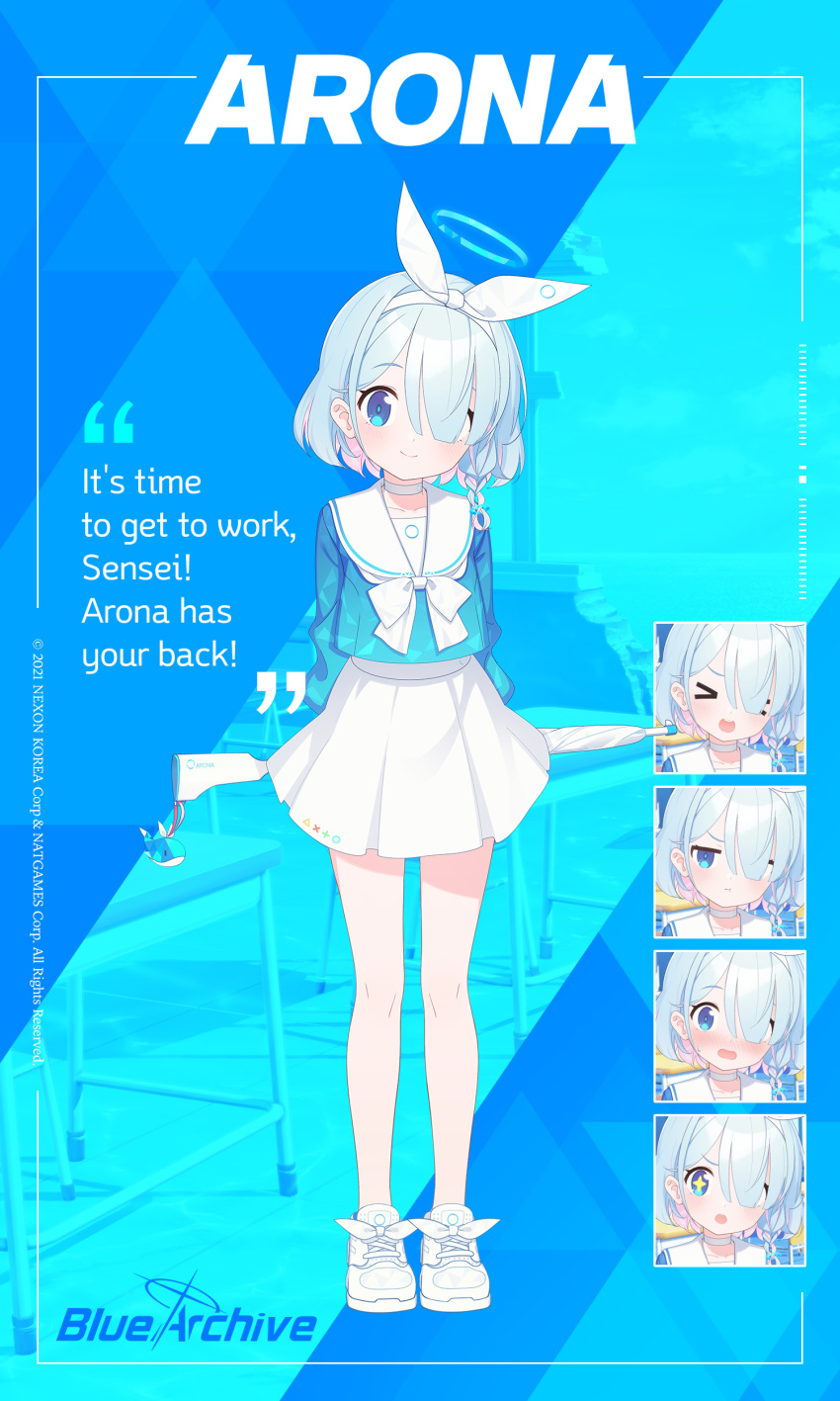 Safebooru - 1girl absurdres arona (blue archive) bag bag charm blue archive blue eyes character ...