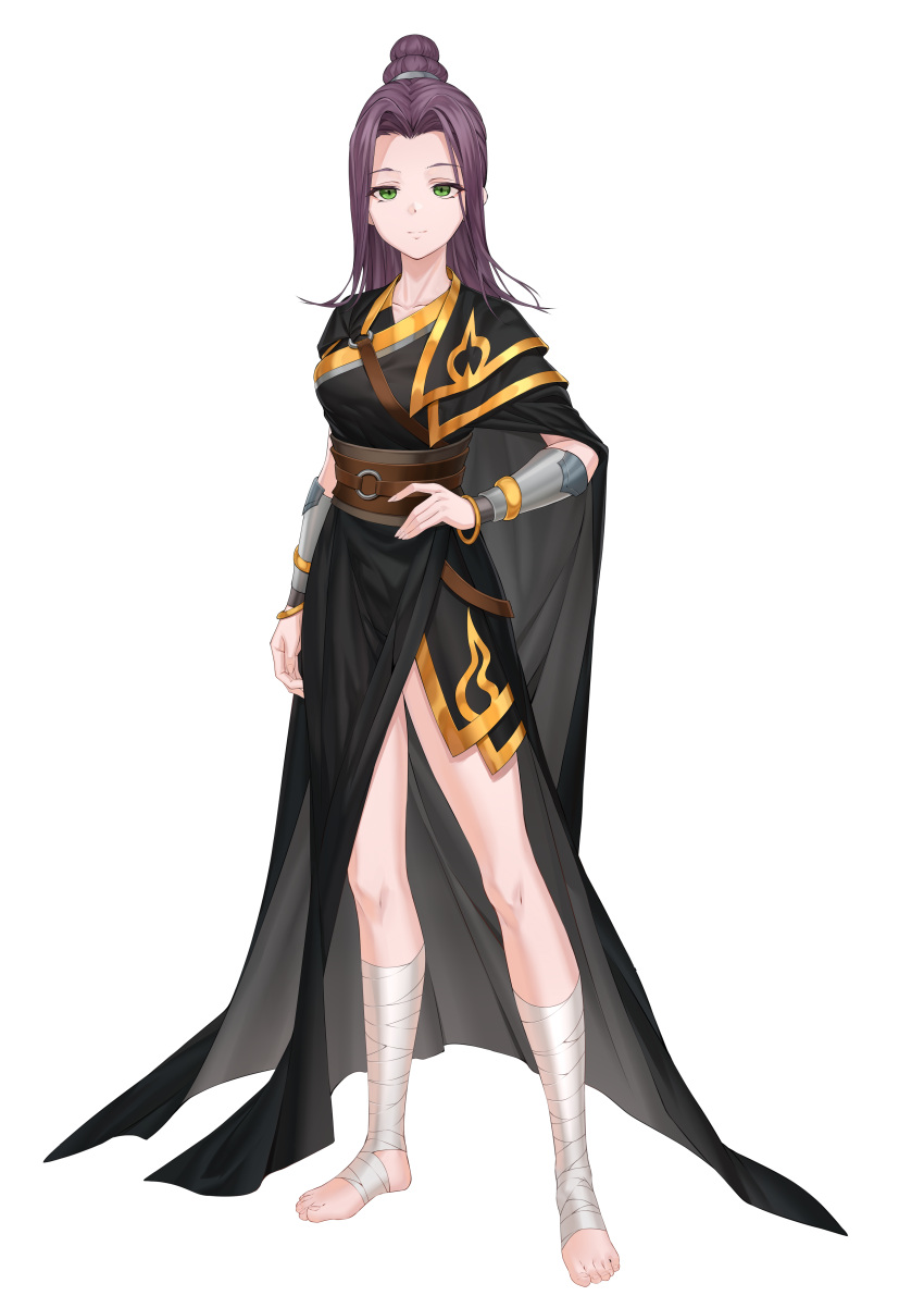 Safebooru - 1girl absurdres bandaged foot bandaged leg bandages black kimono closed mouth ...