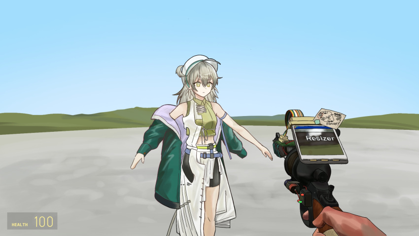 Safebooru - 1girl a-pose ansr (stigro) arknights arm strap belt black ...