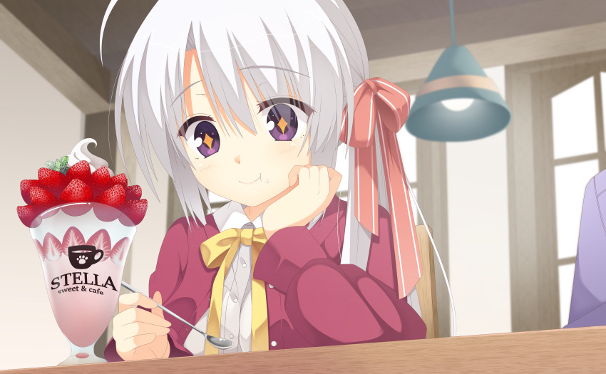 Safebooru - + + 1girl :t absurdres ahoge ayachi nene blush bow cafe ...
