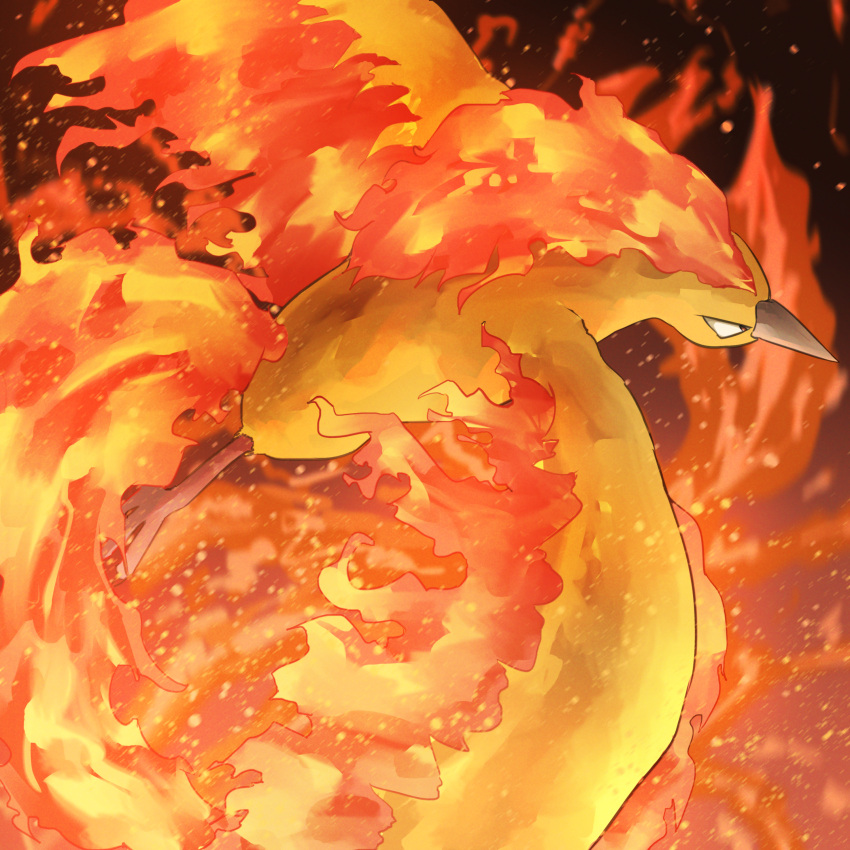 Safebooru - absurdres beak bird fire highres moltres no humans pokemon ...