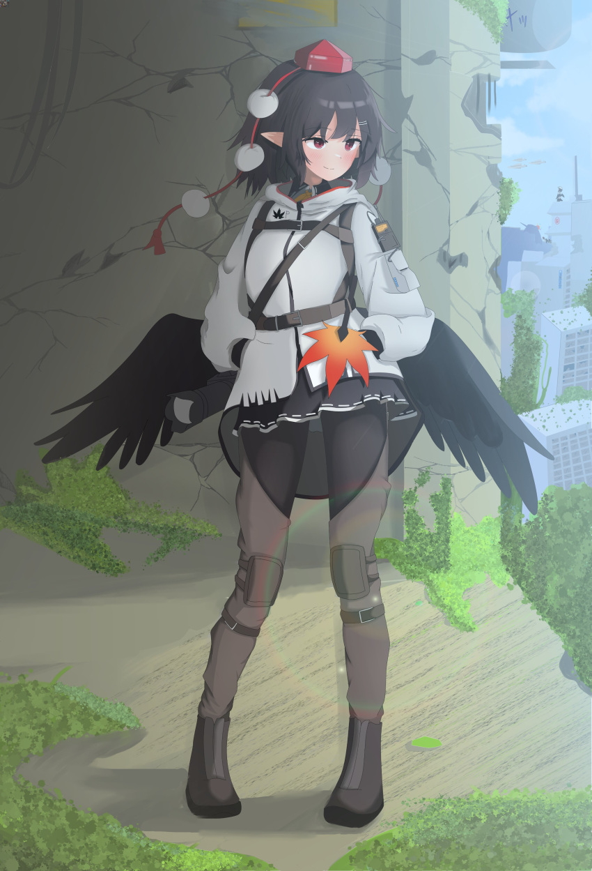 Safebooru - 1girl absurdres alt text alternate costume bird wings black hair black wings closed ...