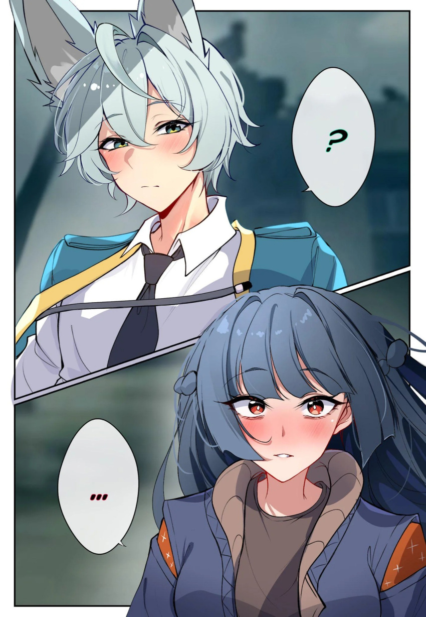 Safebooru - 1boy 1girl animal ears costume switch fox boy fox ears hoshimi miyabi long hair ...