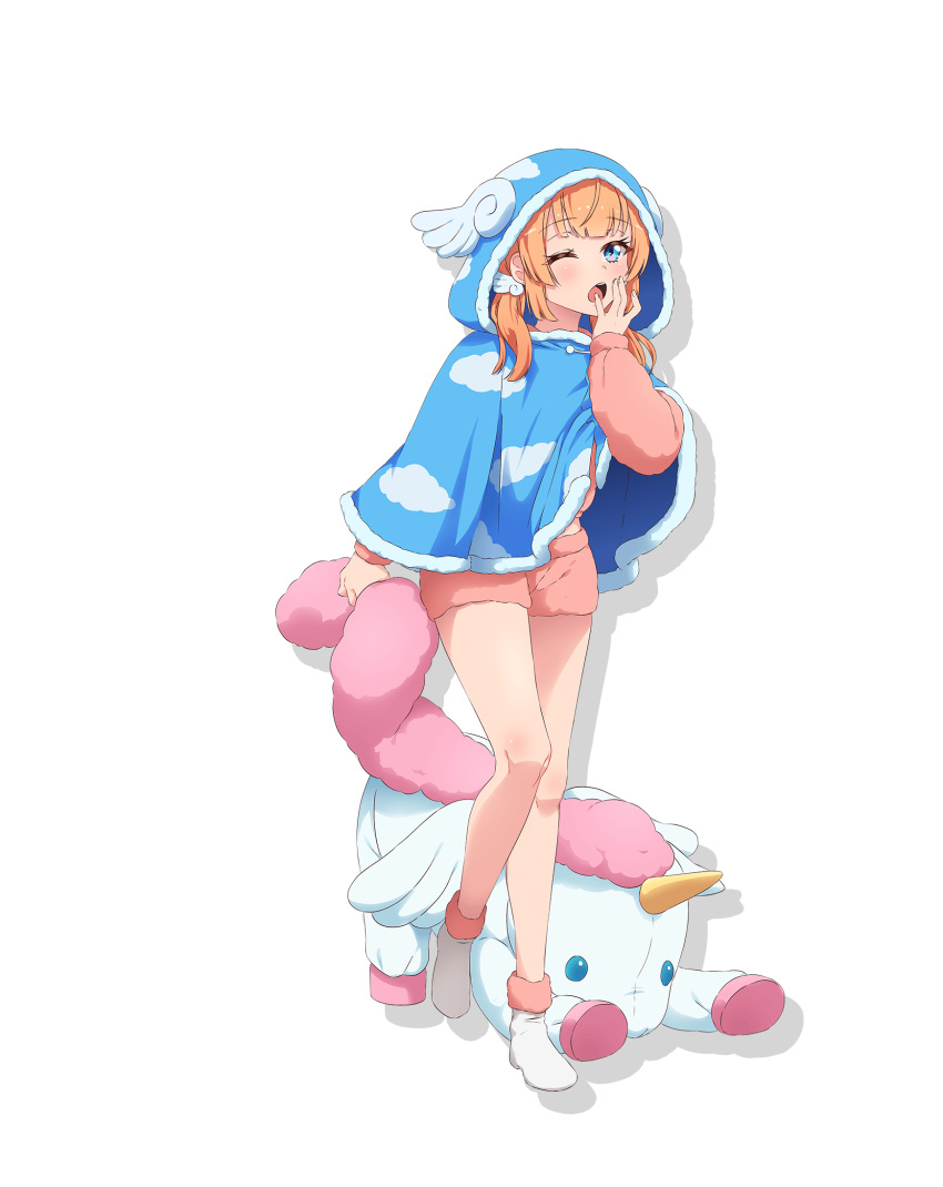 Safebooru - 1girl ;o blonde hair blue eyes blush full body highres long hair motosu towa ...