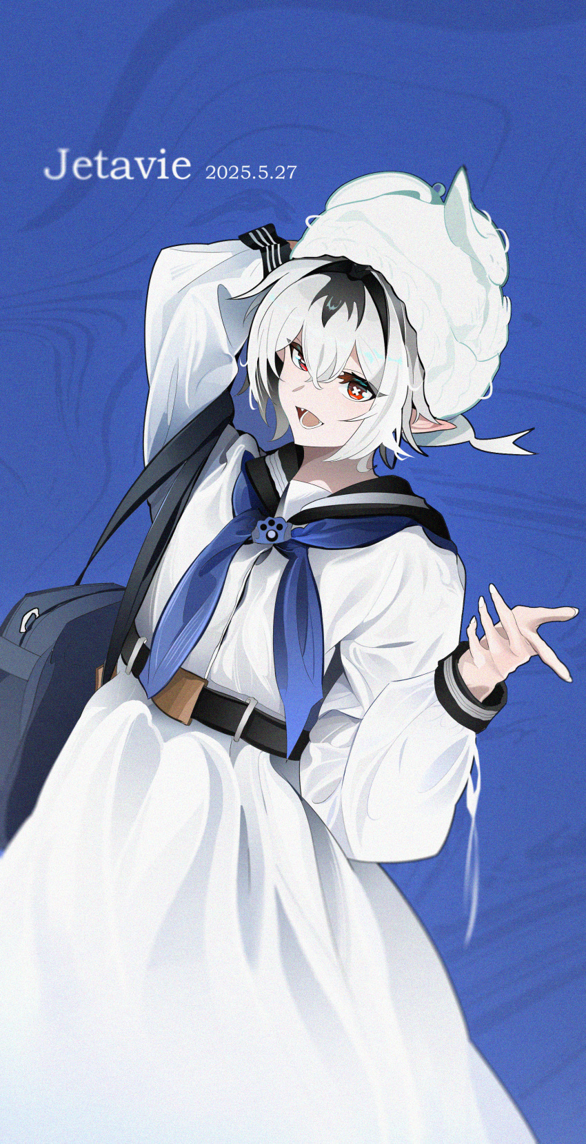 Safebooru - 1girl absurdres alternate costume bag belt black belt black hair black sailor collar ...