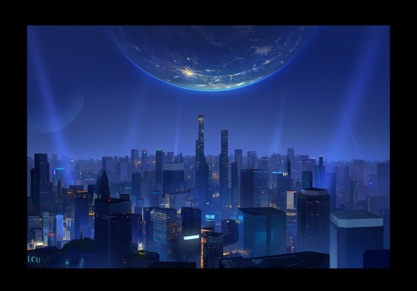Safebooru - apartment building city cityscape highres night night sky ...