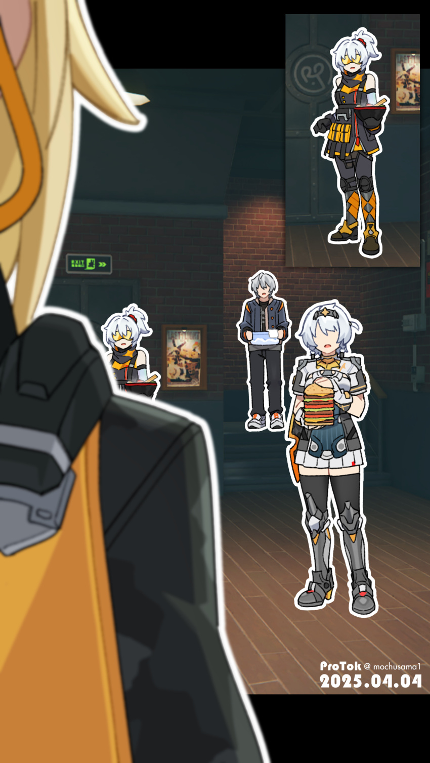 Safebooru - 1boy 3girls absurdres anby demara anby demara (silver soldier) black dress black ...