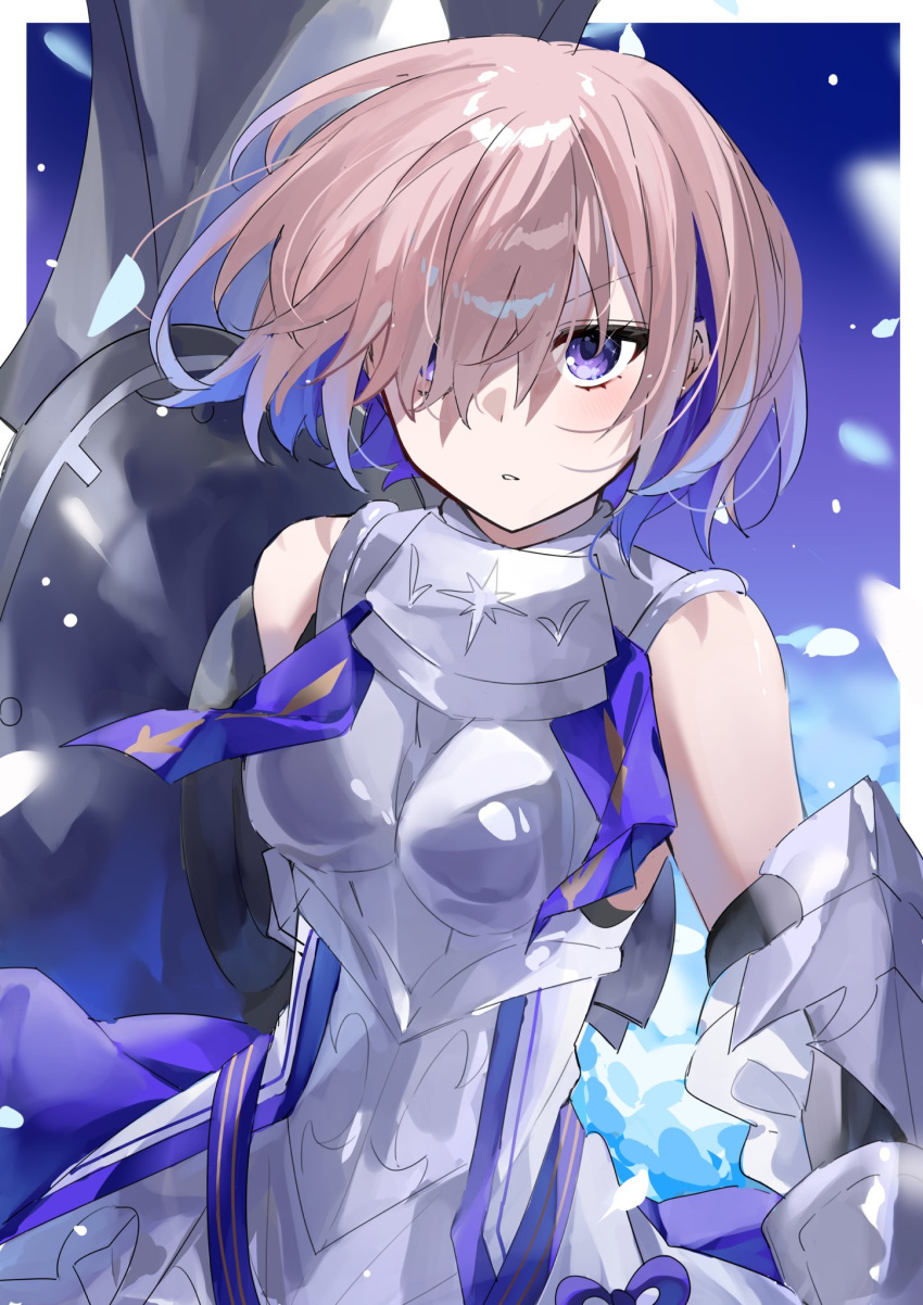 Safebooru - 1girl armor bare shoulders border colored inner hair ...