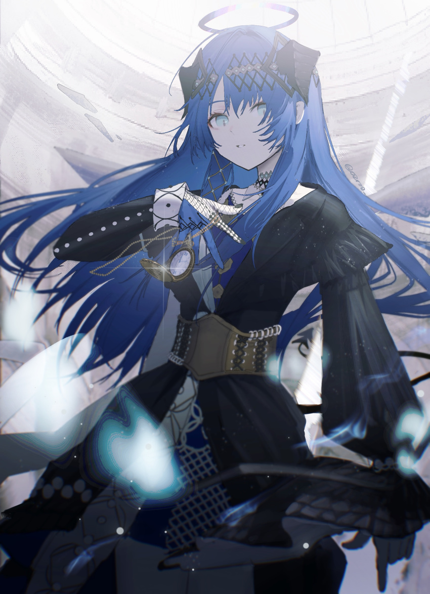 Safebooru - 1girl absurdres ambience synesthesia arknights bagml black dress black horns bloom ...