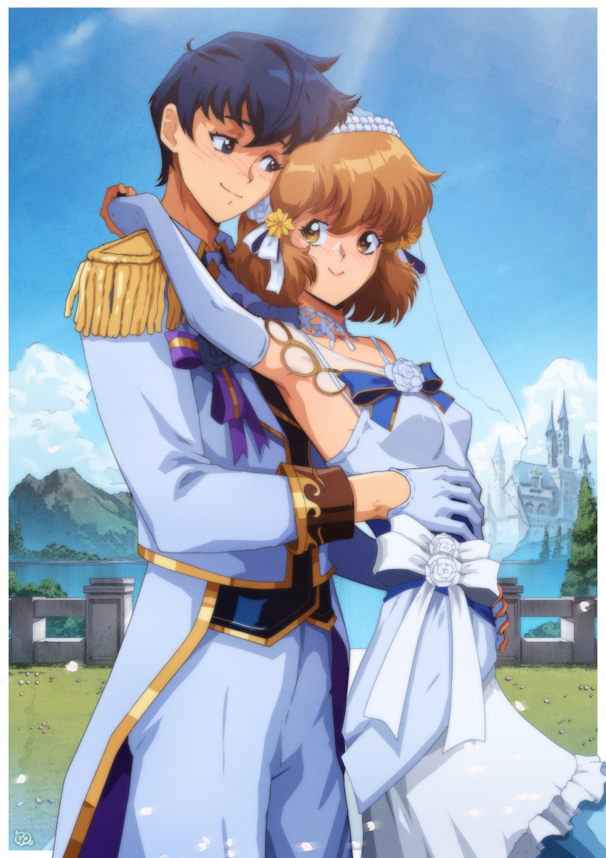 Safebooru - 1boy 1girl absurdres alternate costume armpits black hair ...