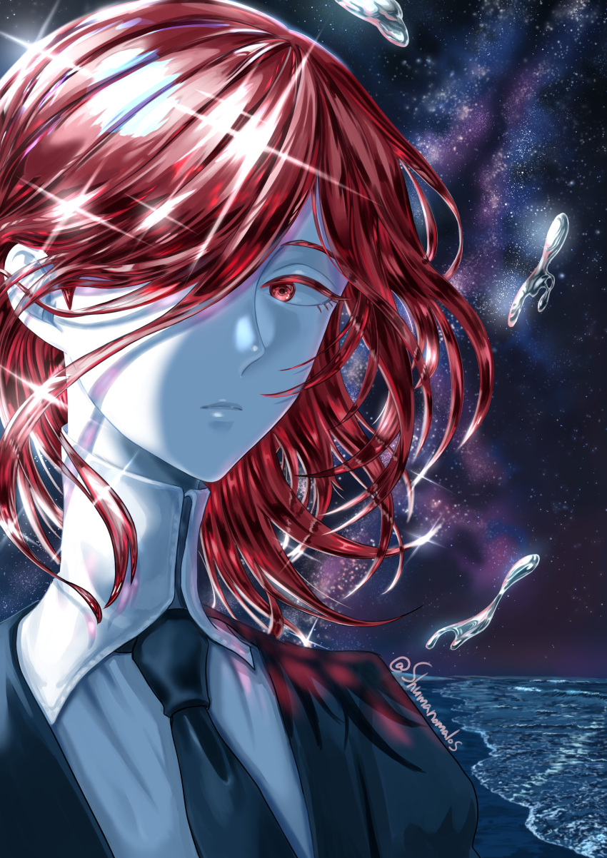 Safebooru - 1other absurdres artist name beach cinnabar (houseki no ...