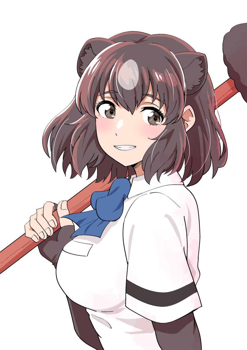 Safebooru - 1girl animal ears bear ears bear girl blue bow blue bowtie blush bow bowtie brown ...