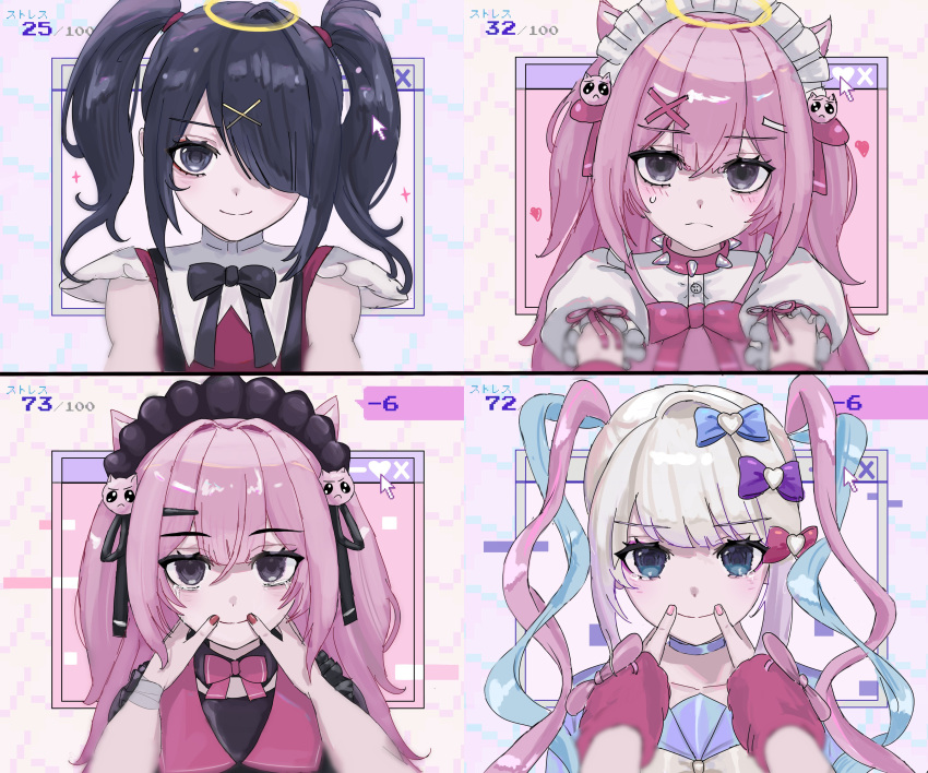 Safebooru - 2girls absurdres aegyo sal ame-chan (needy girl overdose) animal ears bandaged wrist ...