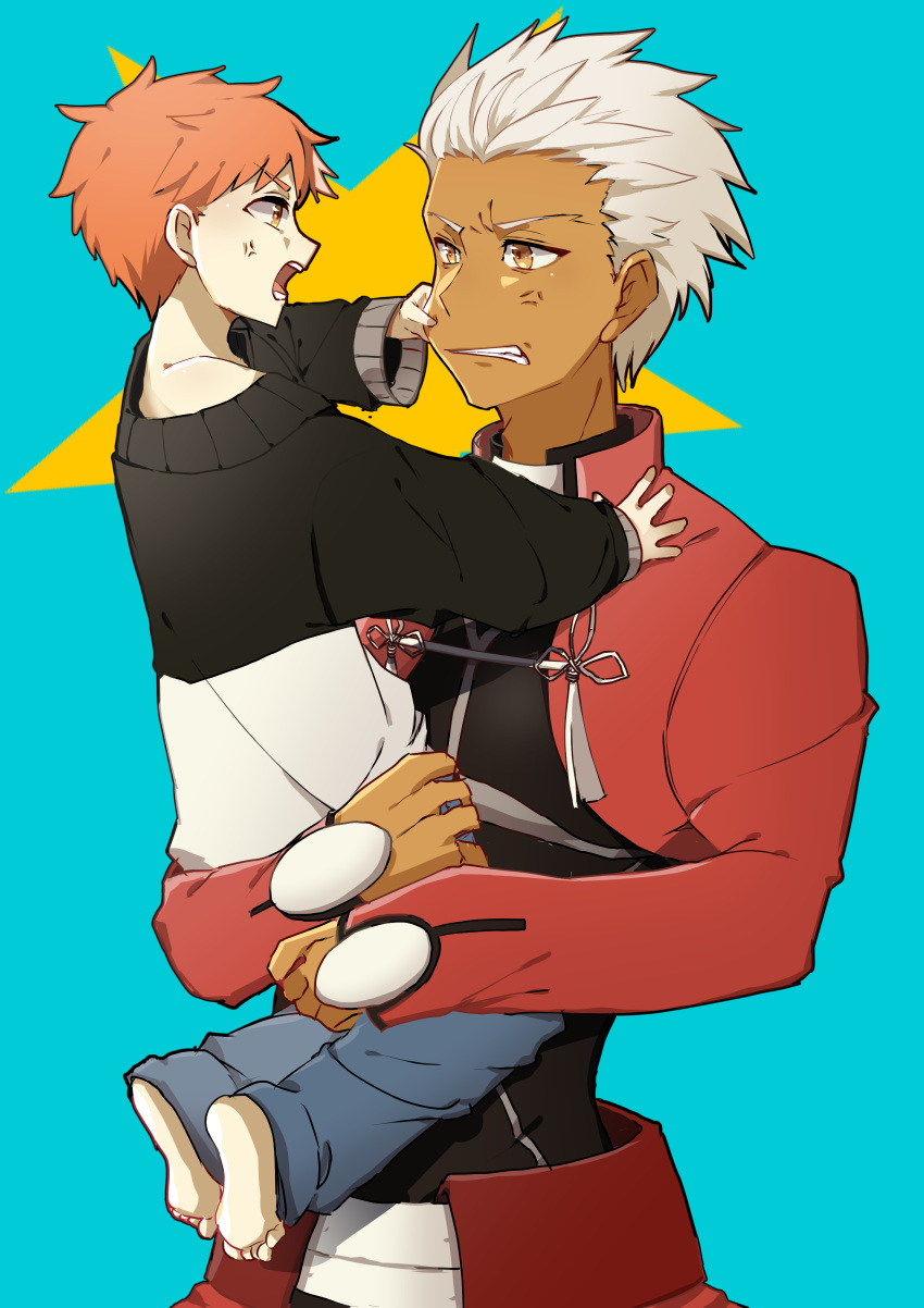 Safebooru - 2boys absurdres aeri tomo age regression aged down anger ...