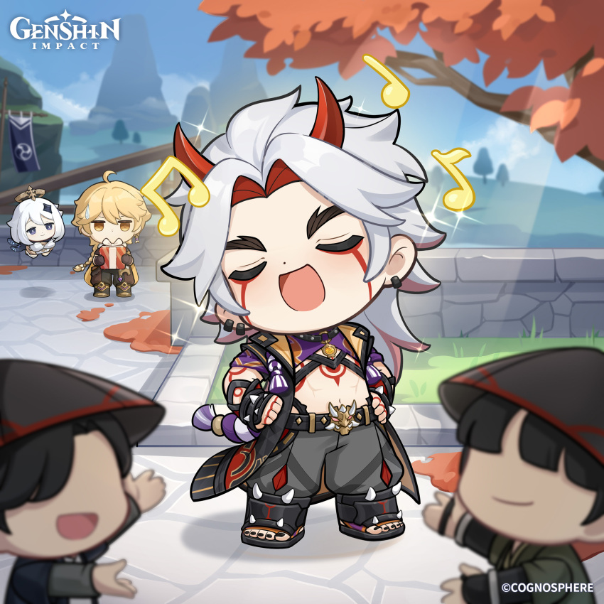 Safebooru - 1girl 4boys absurdres aether (genshin impact) ahoge arataki ...