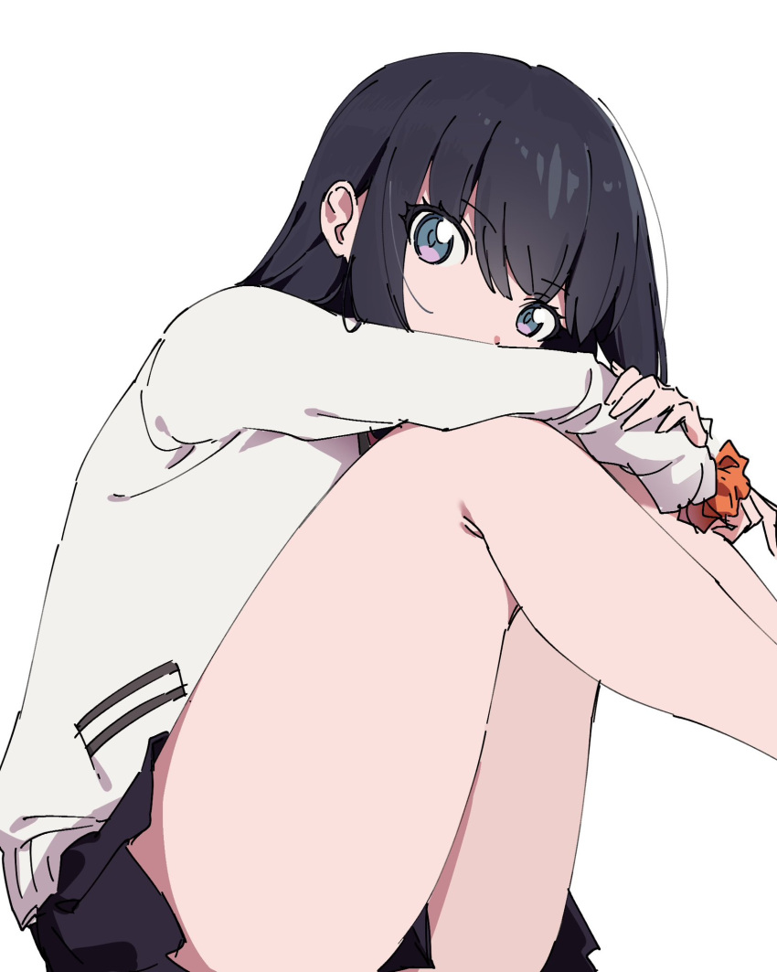 Safebooru - 1girl black hair black skirt blue eyes bow bowtie cardigan gridman universe highres ...